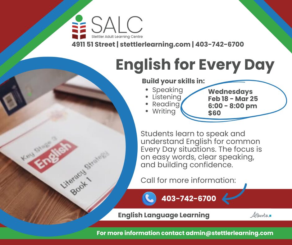 English for Every Day – Class 1 of 6 - Stettler Adult Learning Centre